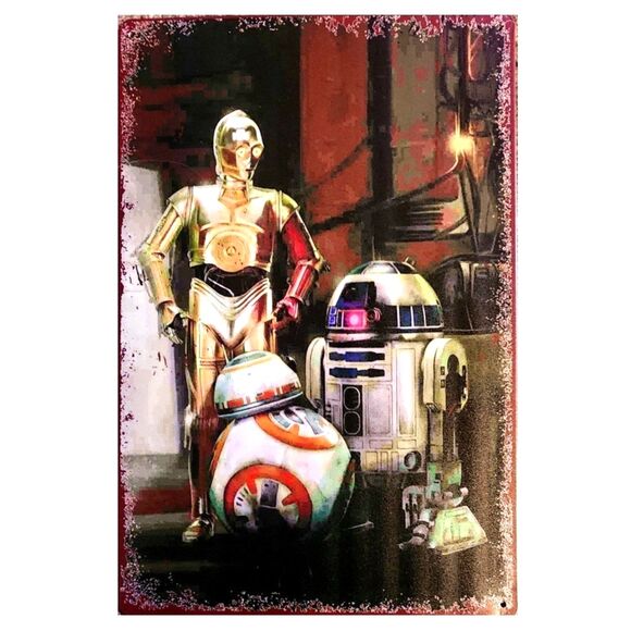 Star Wars | Wall Decor | Star Wars C3po R2d2 Bb8 Tin Sign Metal Wall ...